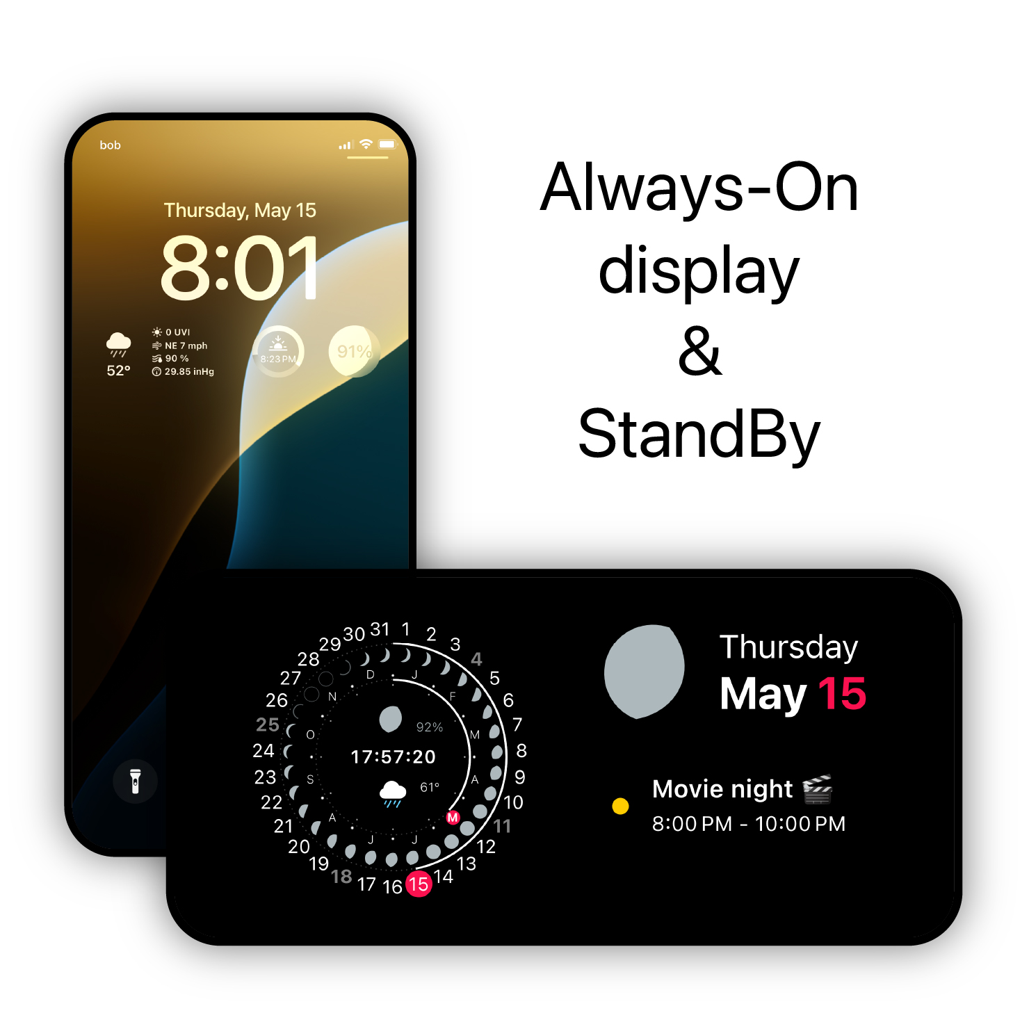 Apple StandBy calendar