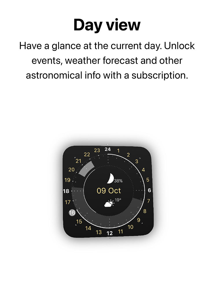 Circular calendar App • Wheel calendar