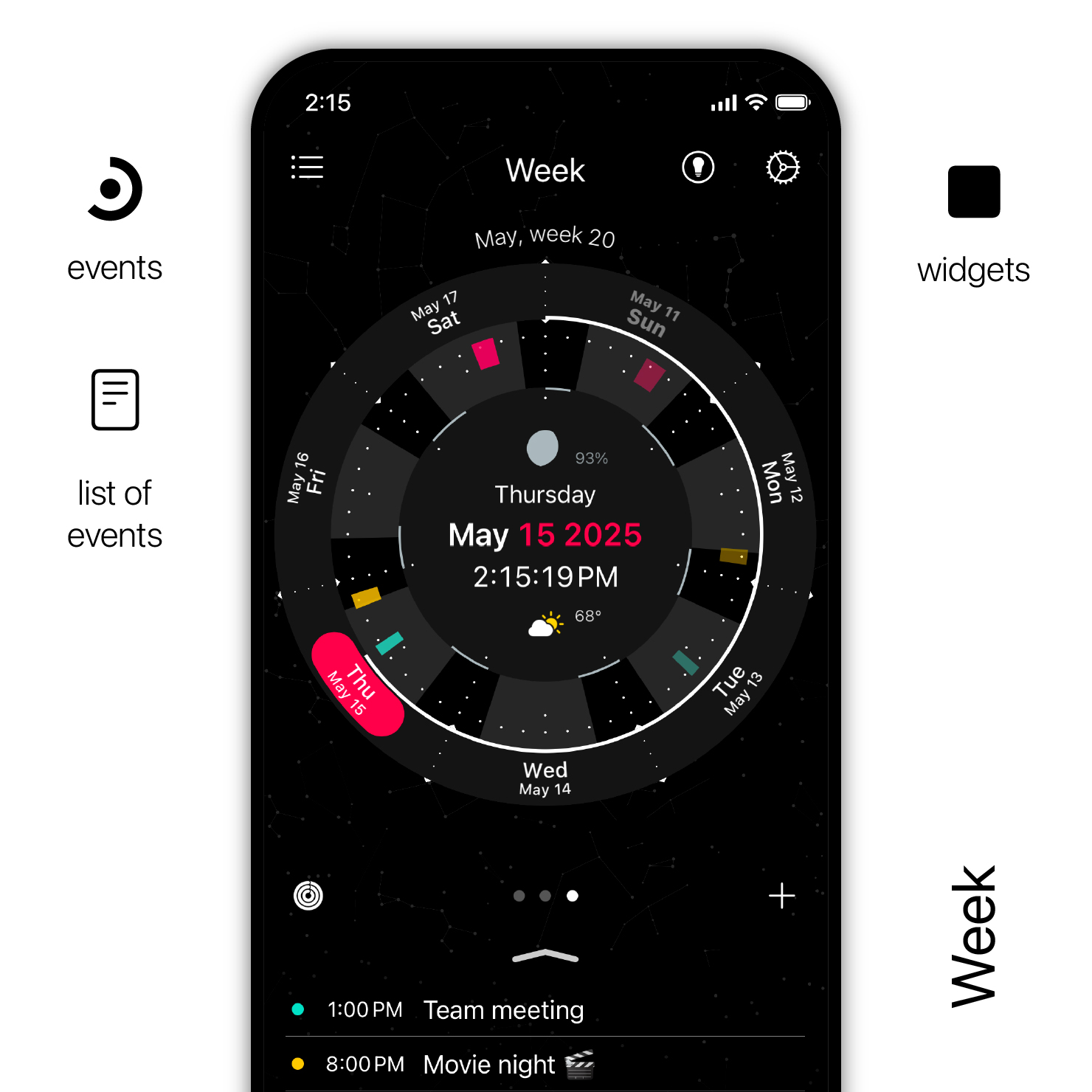 Circular calendar App • Wheel calendar