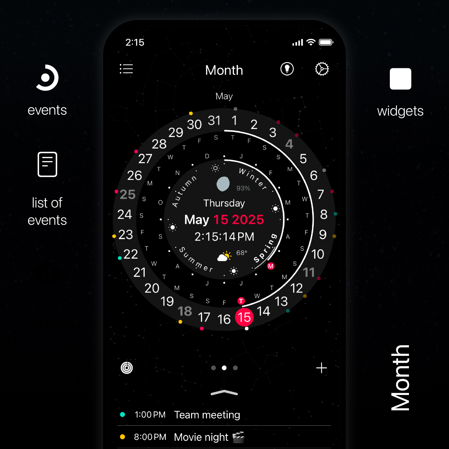 Circular calendar App • Wheel calendar